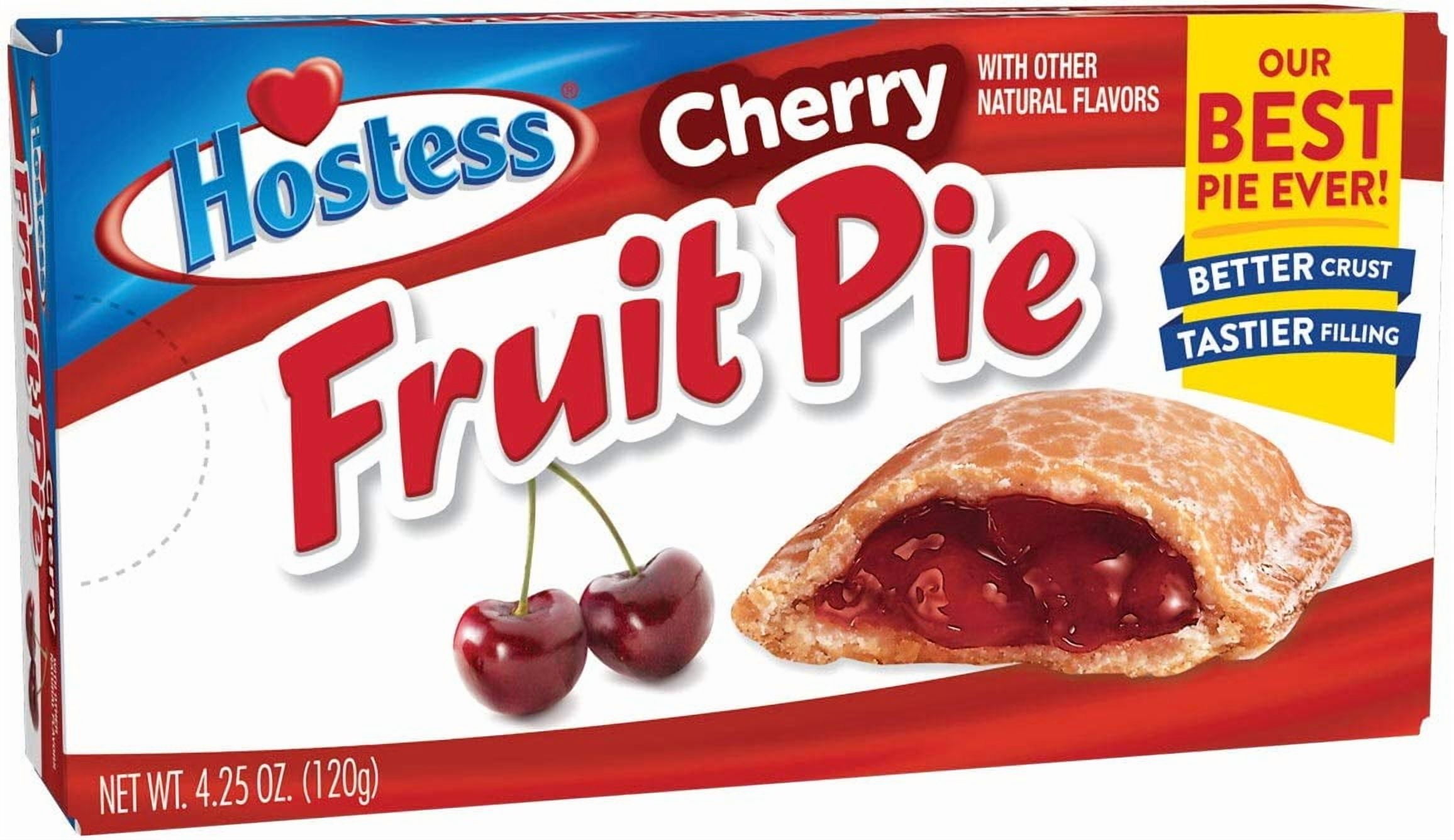 Hostess Cherry Pie, Fruit-Filled Snack Pastry, Individually Wrapped, 4. ...