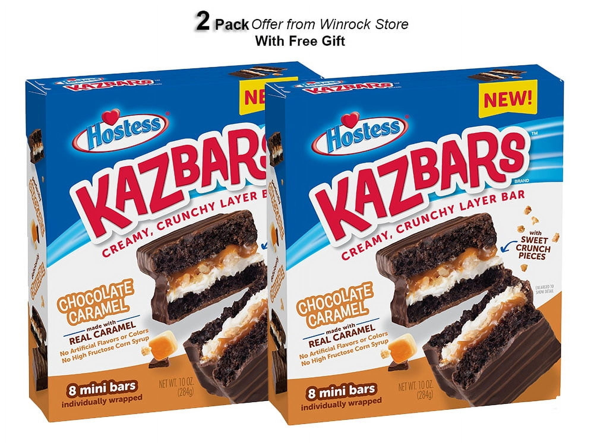 Hostess Chocolate Caramel Kazbars Creamy & Crunchy Layer Bar ...