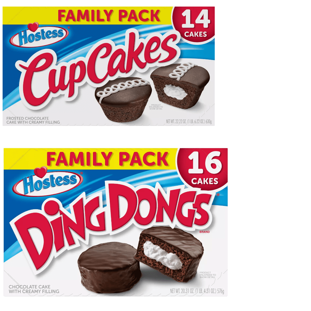 Hostess Chocolate Cupcakes - Family Pack14ct&Hostess Ding Dongs Family ...