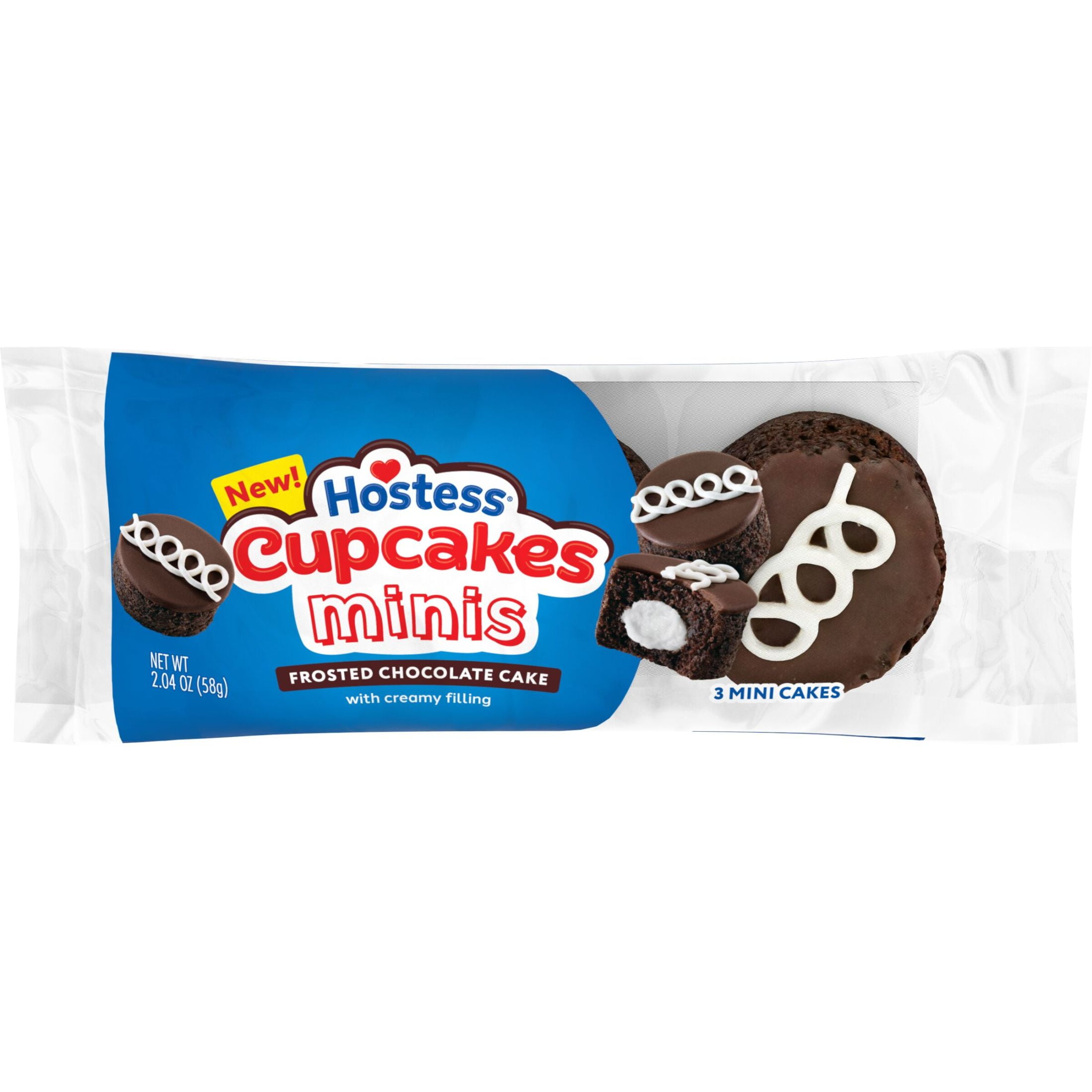 Hostess Cupcakes Minis, Chocolate Snack Cakes, 2.04 oz Pouch (3 Ct ...
