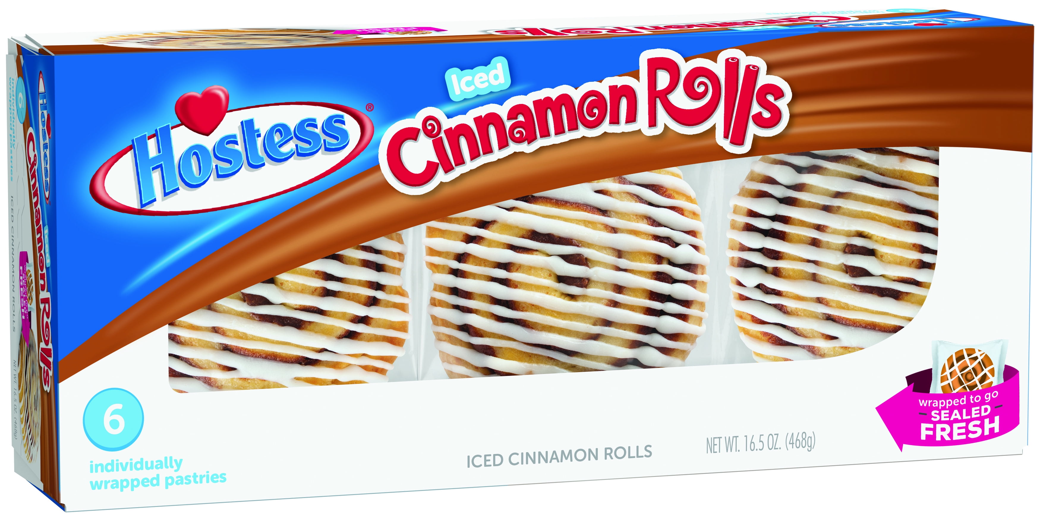 Hostess Cinnamon Roll Pastry Swirl, Sweet Snacks, Individually Wrapped ...