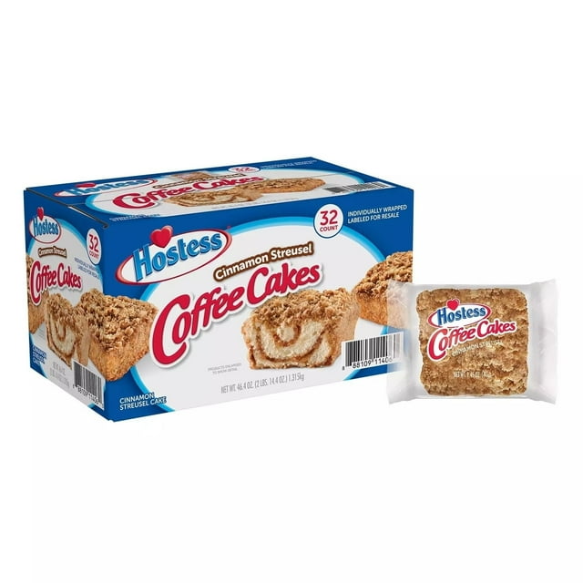 Hostess Bakery Cinnamon Streusel Coffee Cake, Individually Wrapped (32 ...