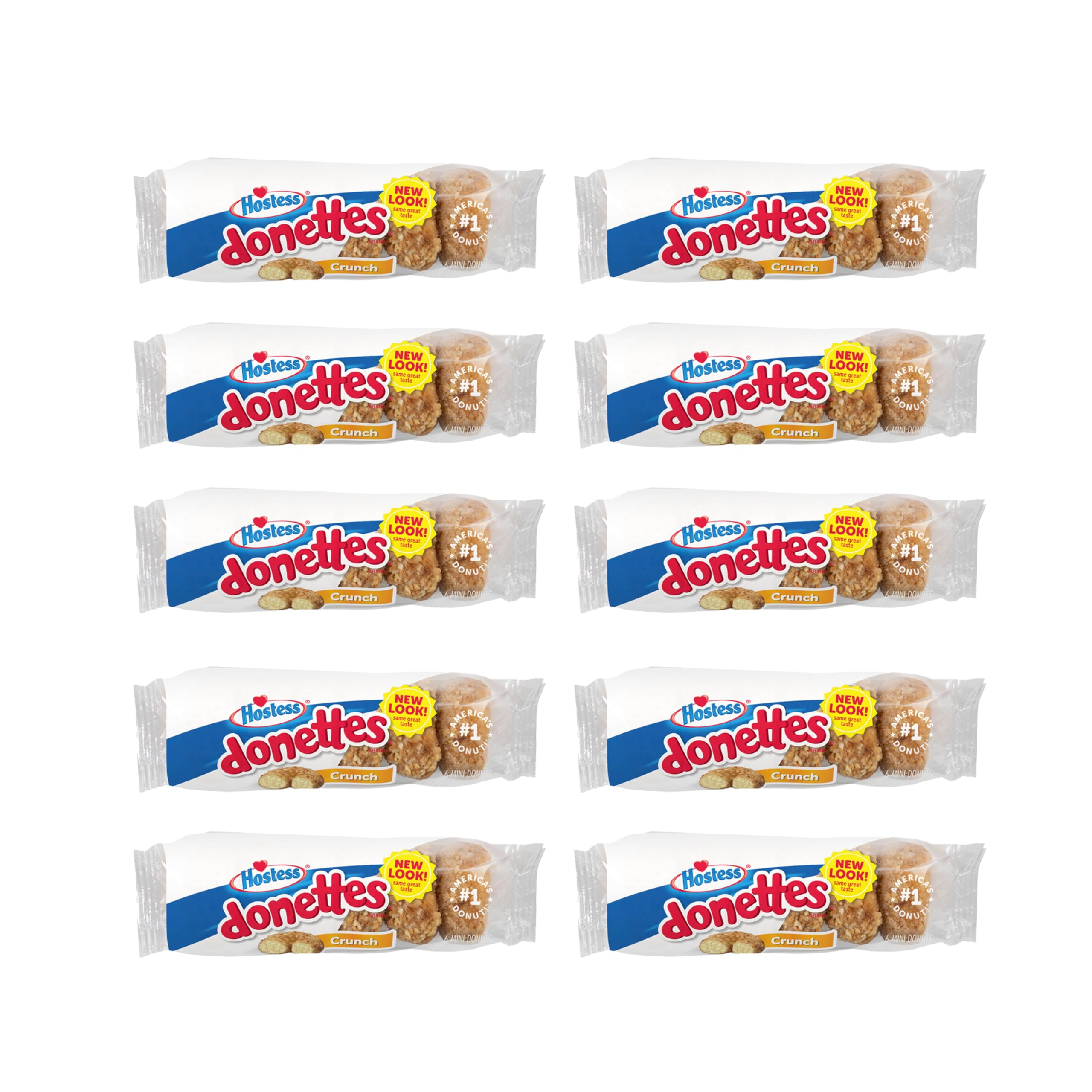 Hostess Crunch Donettes, 6 IFF17 Count Bags (10 Pack) - Walmart.com