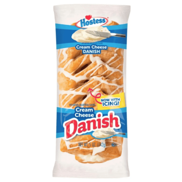 Hostess Danish, Cream Cheese with Icing, Flaky Pastry Snack ...