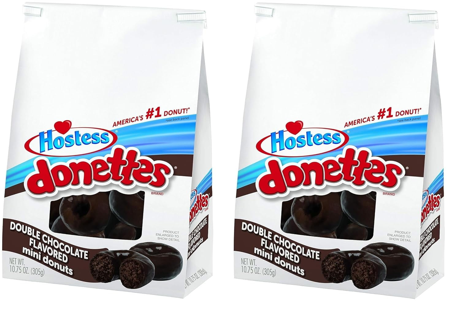 Hostess Donettes - Double Chocolate Flavored - 10.75 Oz Bag - Pack of 2 ...