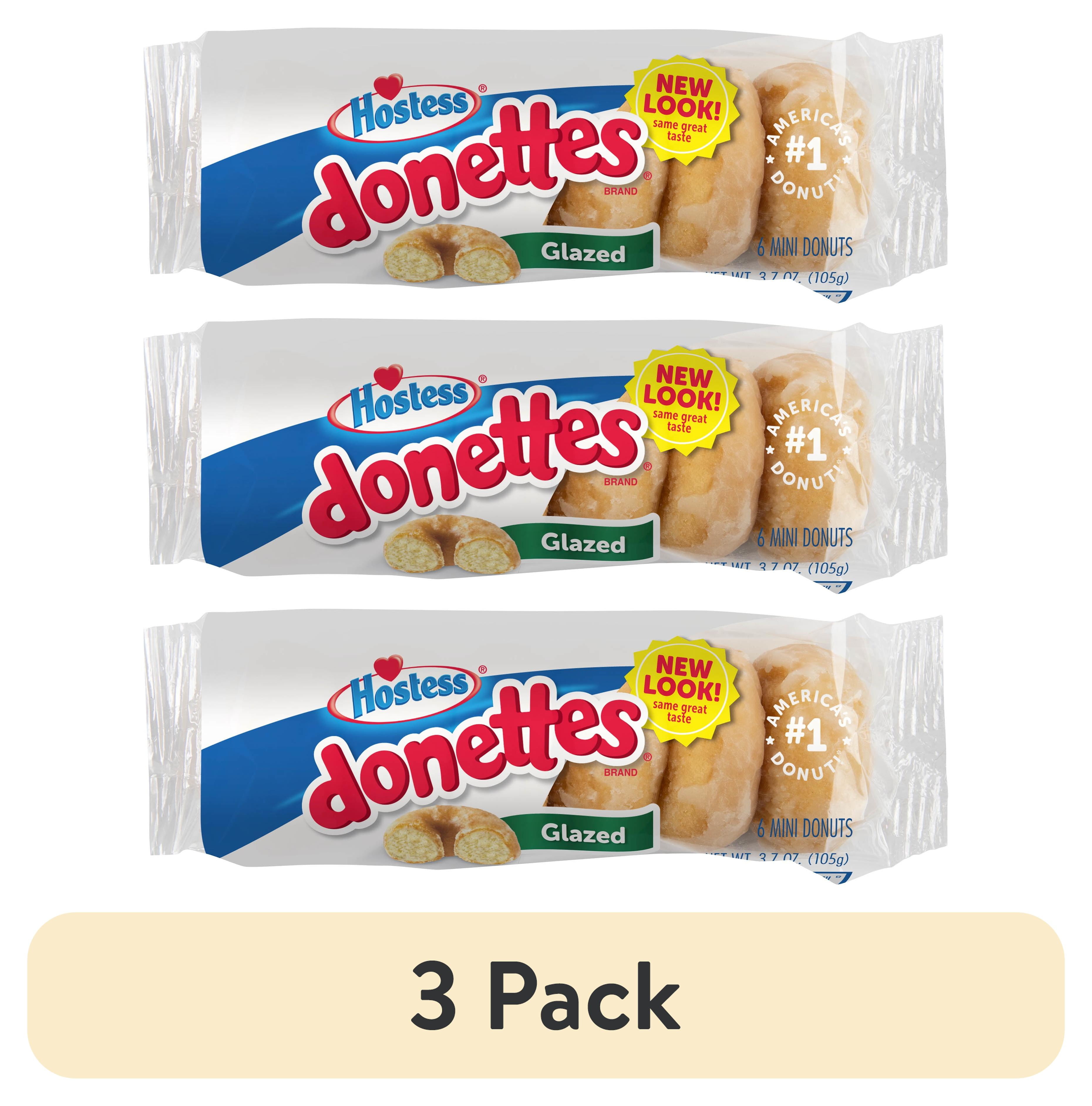 (3 pack) HOSTESS Glazed DONETTES Single Serve, 3.7 oz - Walmart.com
