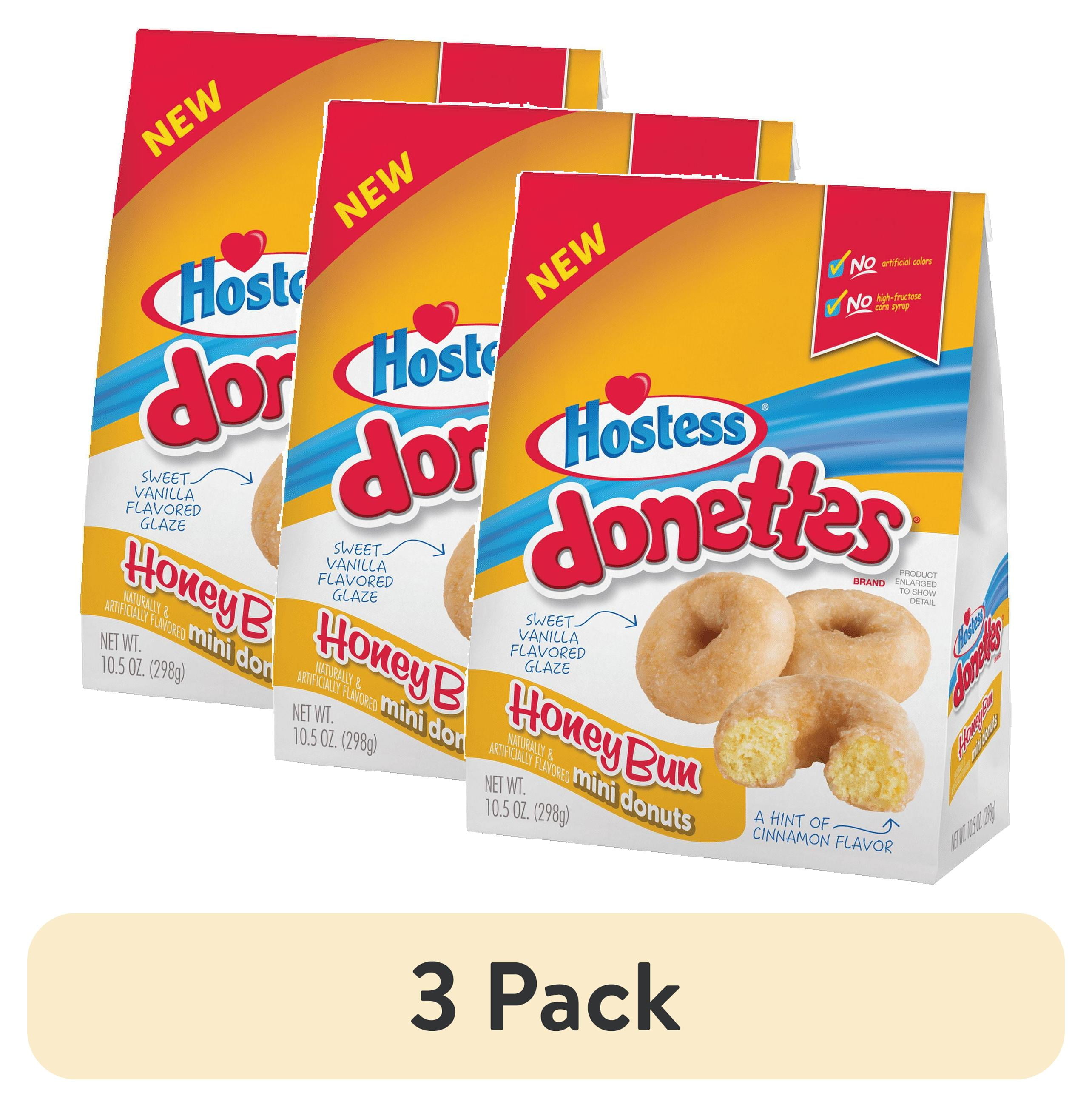 (3 pack) Hostess Donettes Honey Bun Flavored Mini Donuts, 10.5 oz Bag ...