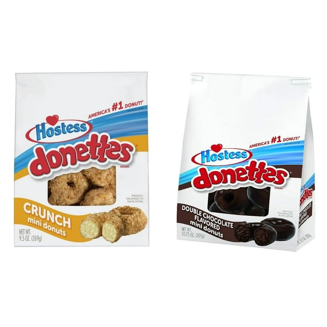 Hostess Donettes - Mini Donuts - Double Chocolate & Sweet Coconut ...