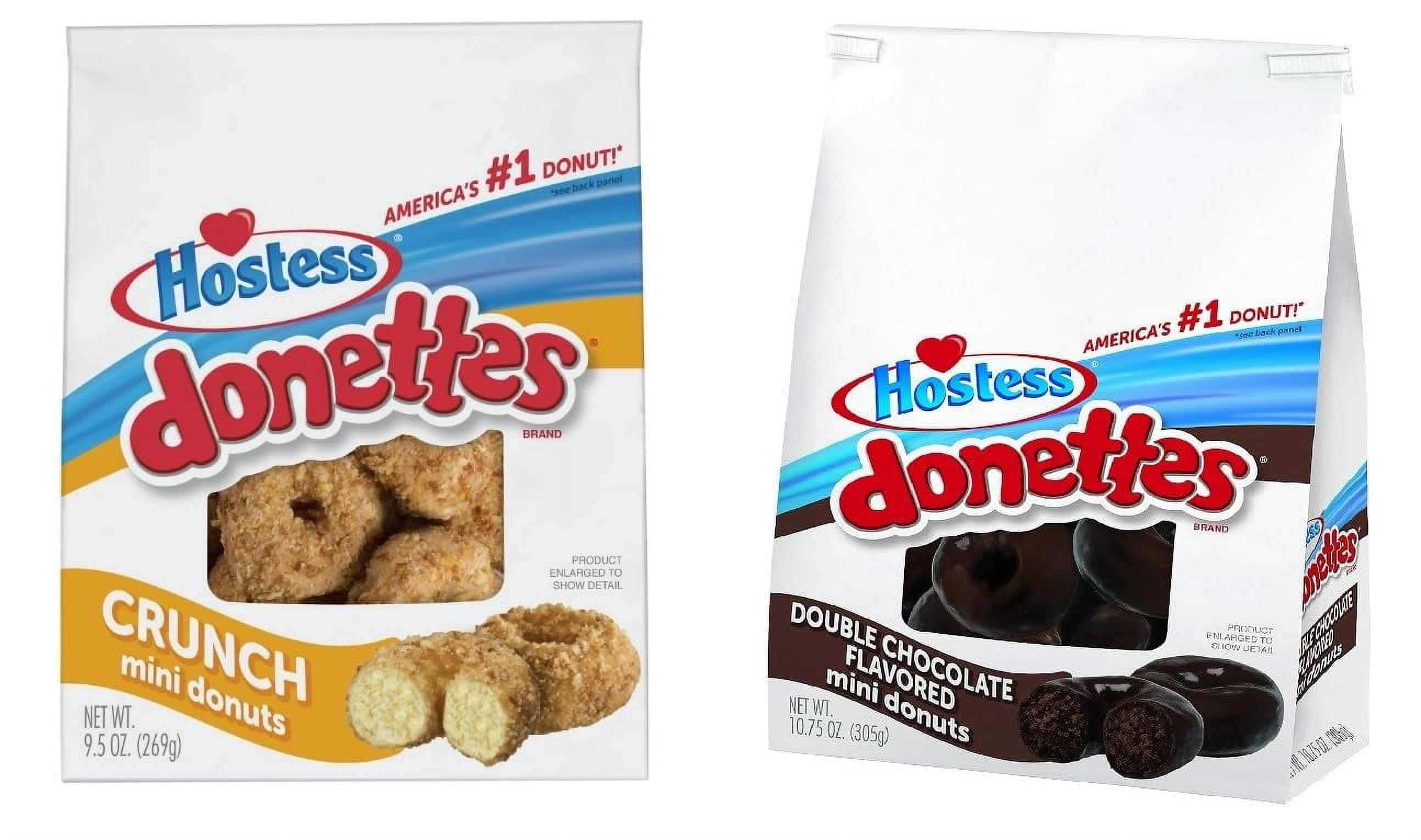 Hostess Donettes - Mini Donuts - Double Chocolate & Sweet Coconut ...