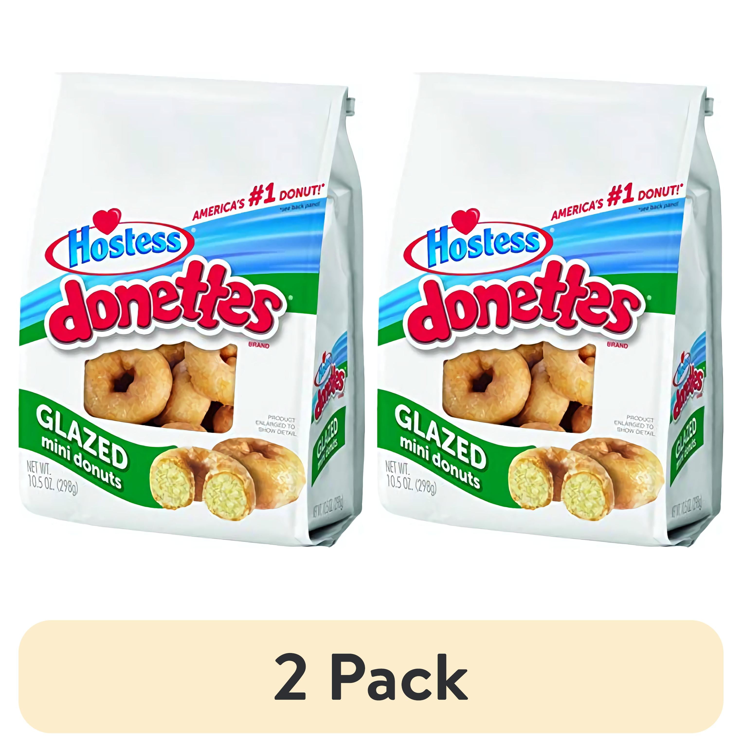 (2 pack) Hostess Donettes Mini Donuts, Glazed, 10.5 Ounce (Pack of 6 ...
