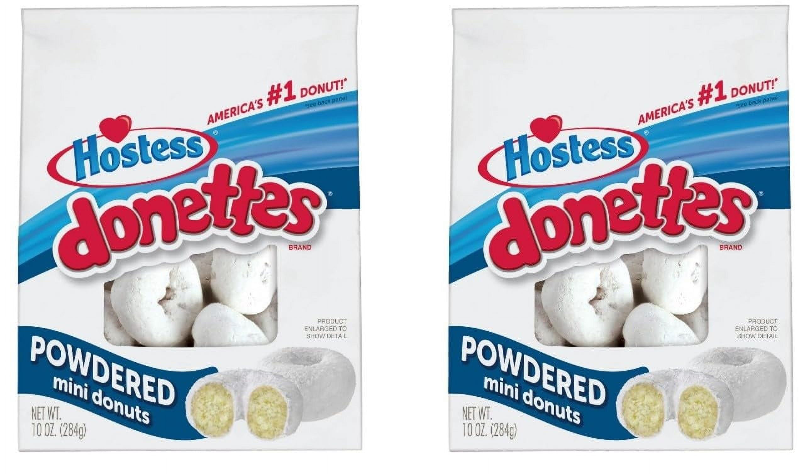 Hostess Donettes - Powdered Mini Donuts - White Cake Dusted With ...