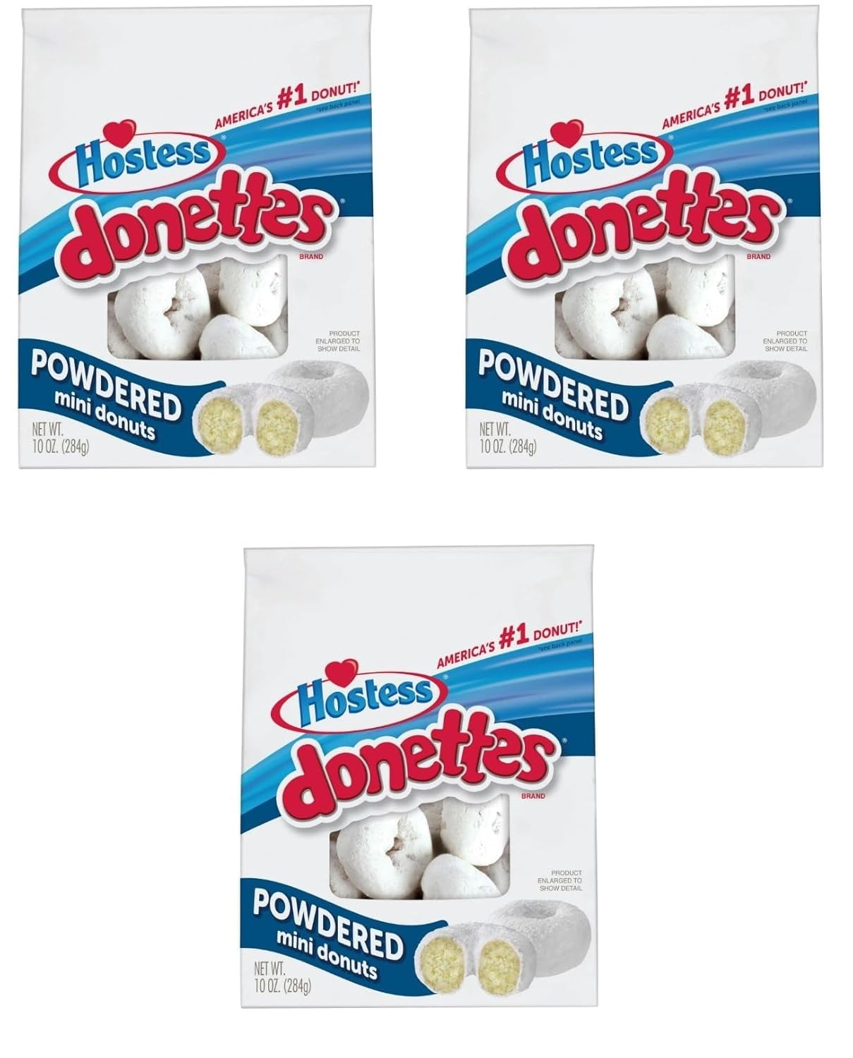 Hostess Donettes - Powdered Mini Donuts - White Cake Dusted With ...