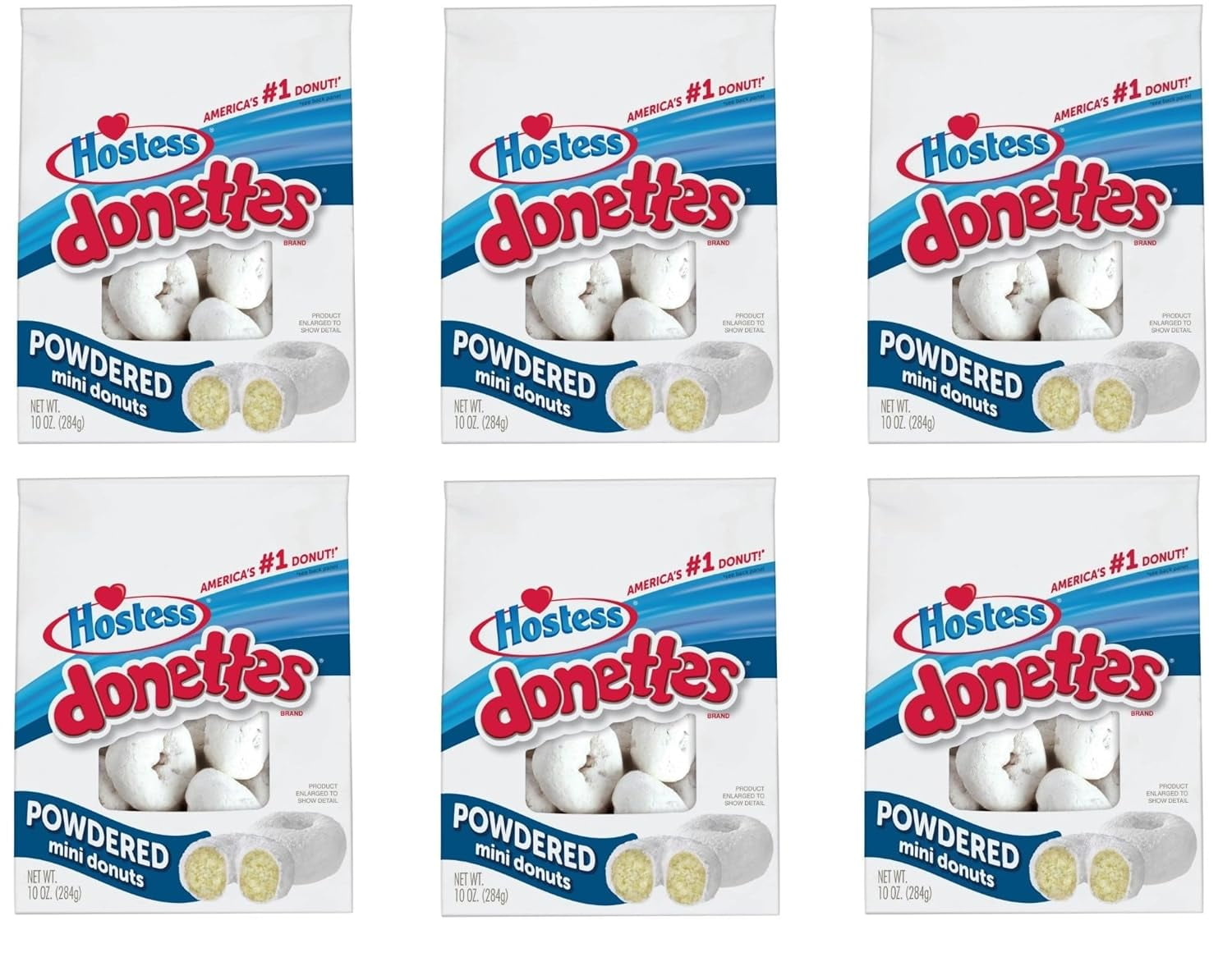 Hostess Donettes - Powdered Mini Donuts - White Cake Dusted With ...