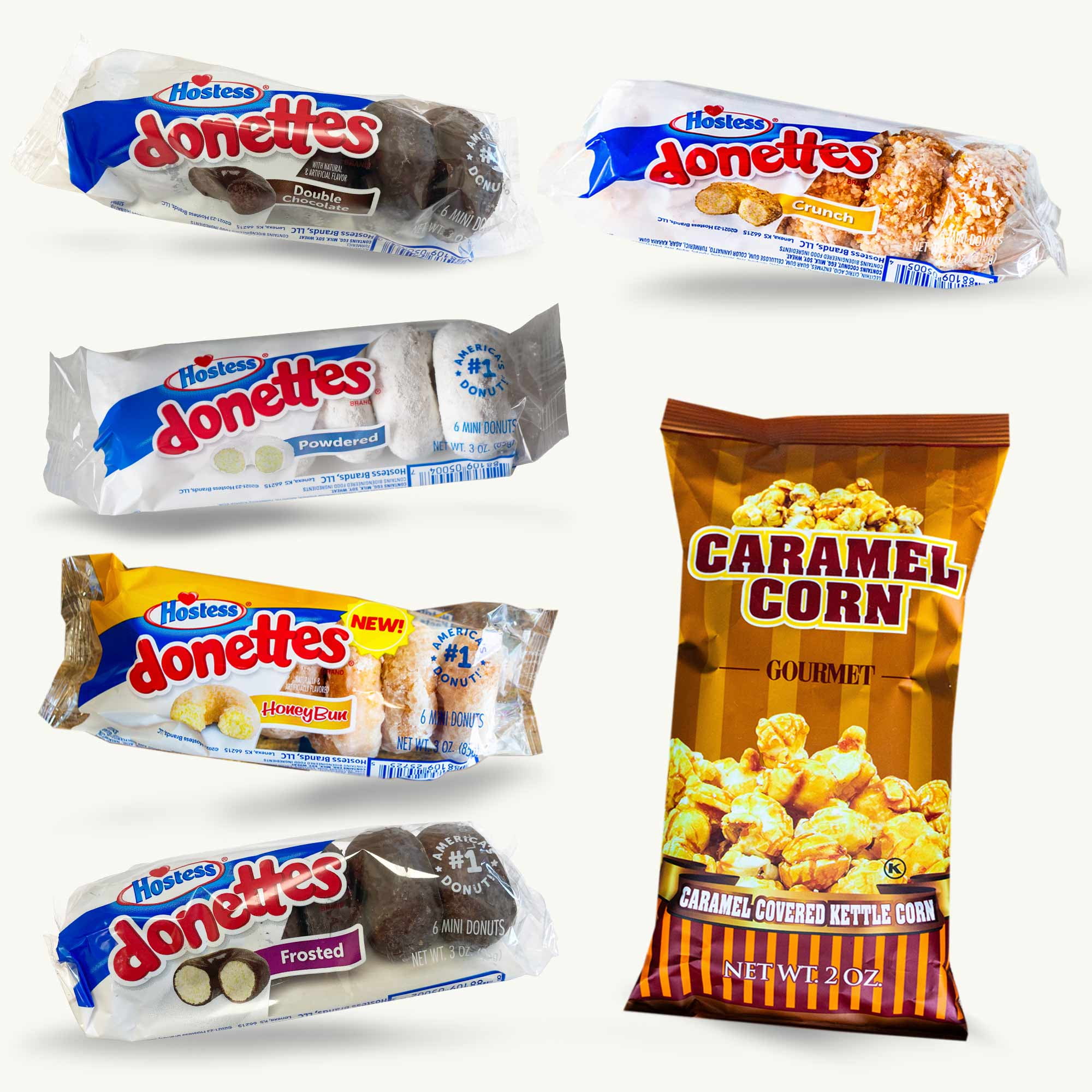 Hostess Donettes Variety Pack (30 donettes) - Powdered, Crunch, Frosted ...