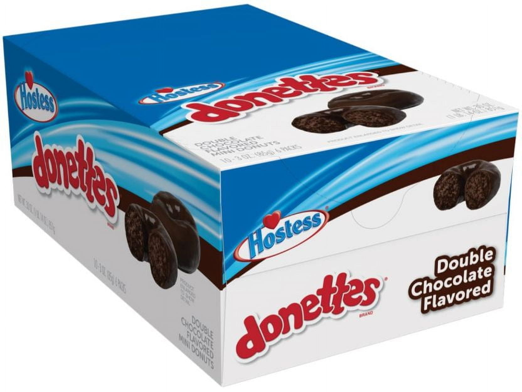 Hostess Double Chocolate Mini Donettes 3oz 10count (PACK OF 6 ...