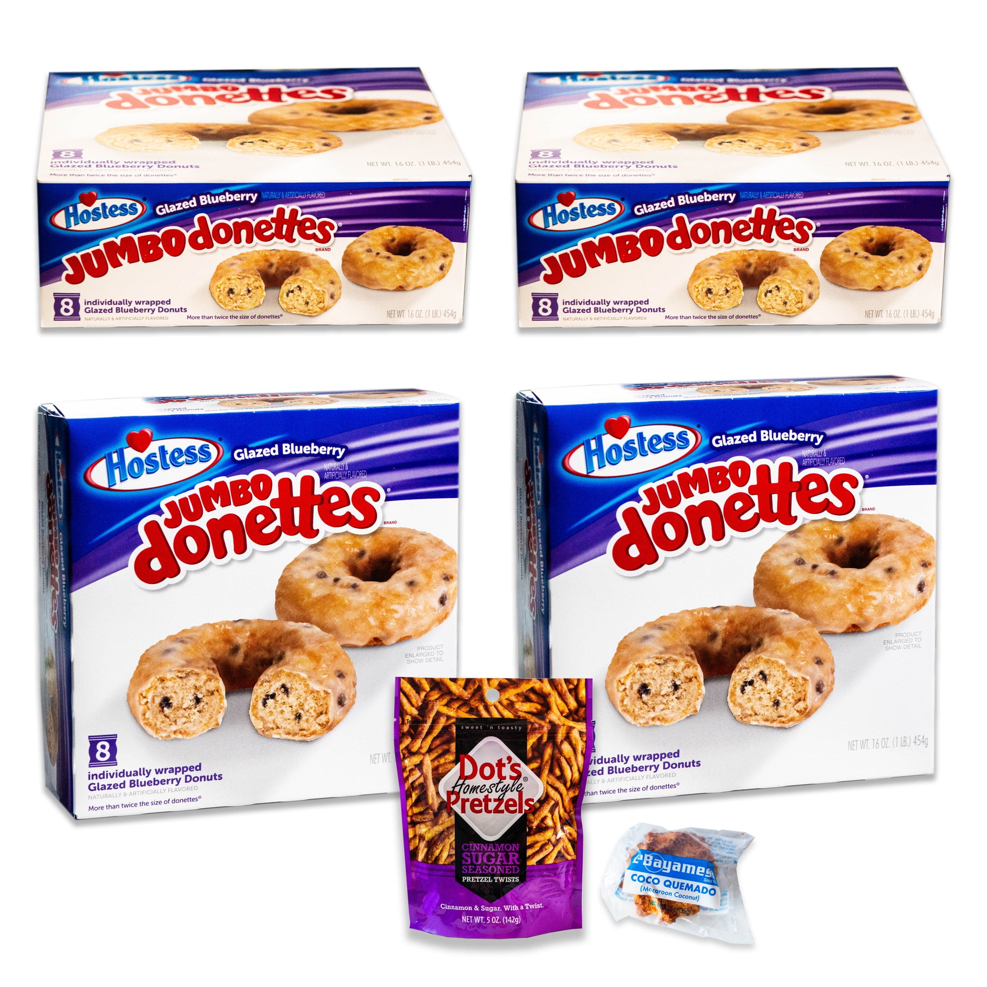 Hostess Glazed Blueberry Jumbo Donettes (4pks, 32 donettes) - Coconut ...