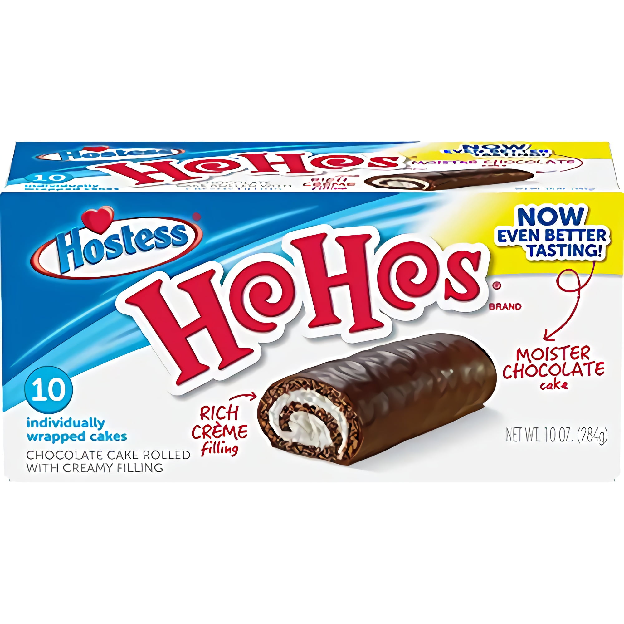 Hostess Chocolate Donuts Filled with Creme Pack of 2, 10 Ounce Boxes ...