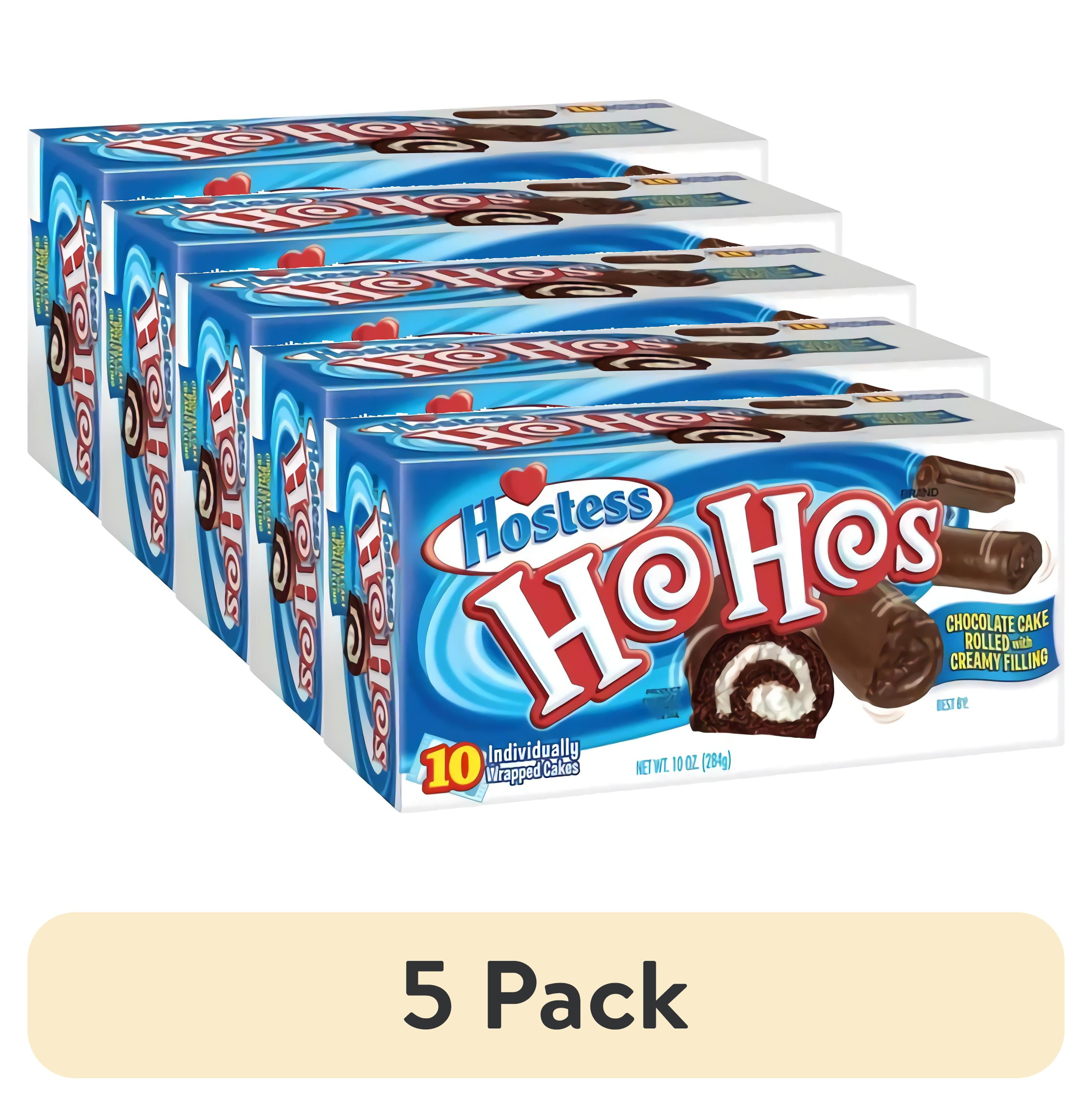 (5 pack) Hostess Ho Hos Chocolate Cakes Individually Wrapped 10 Count ...