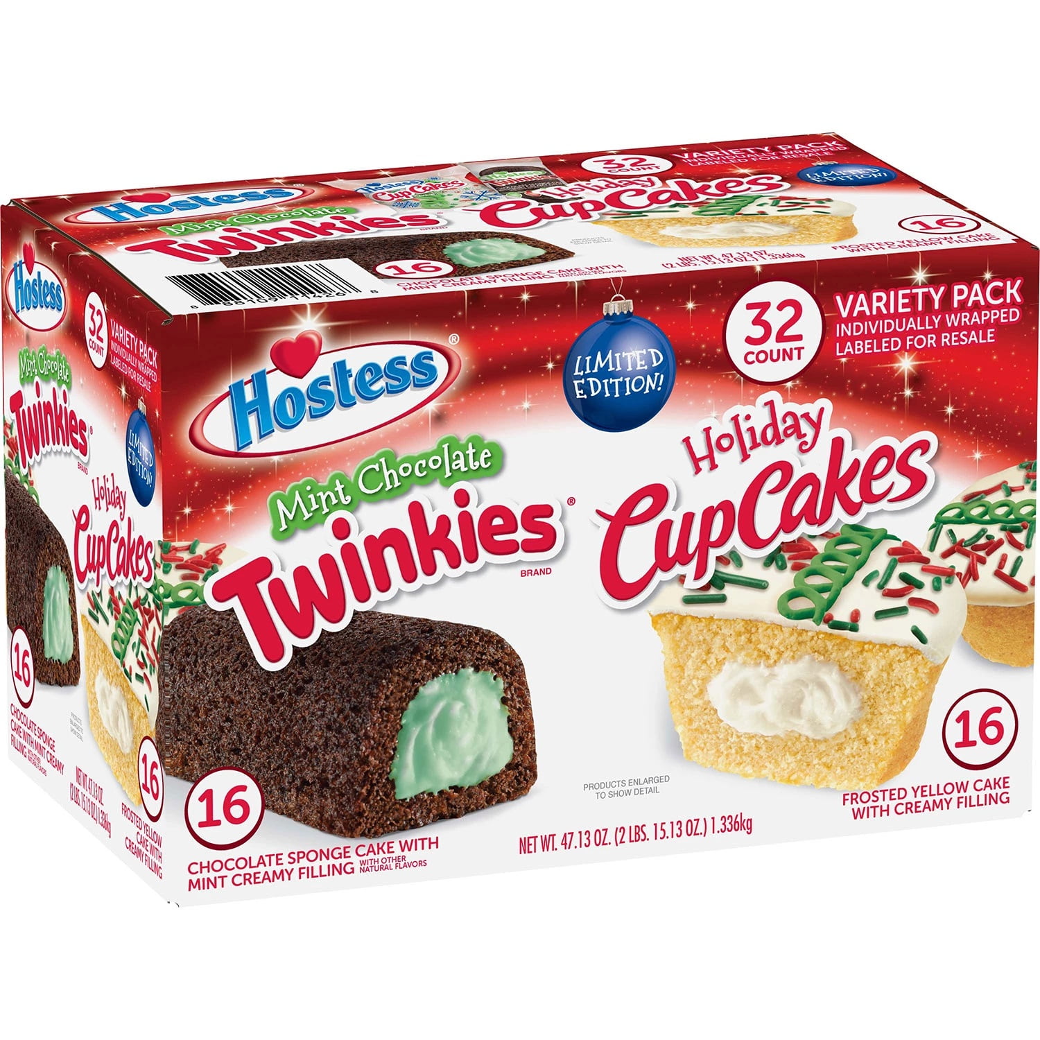 Hostess Christmas Chocolate Bakery Snack Cake - Holiday Variety Pack ...