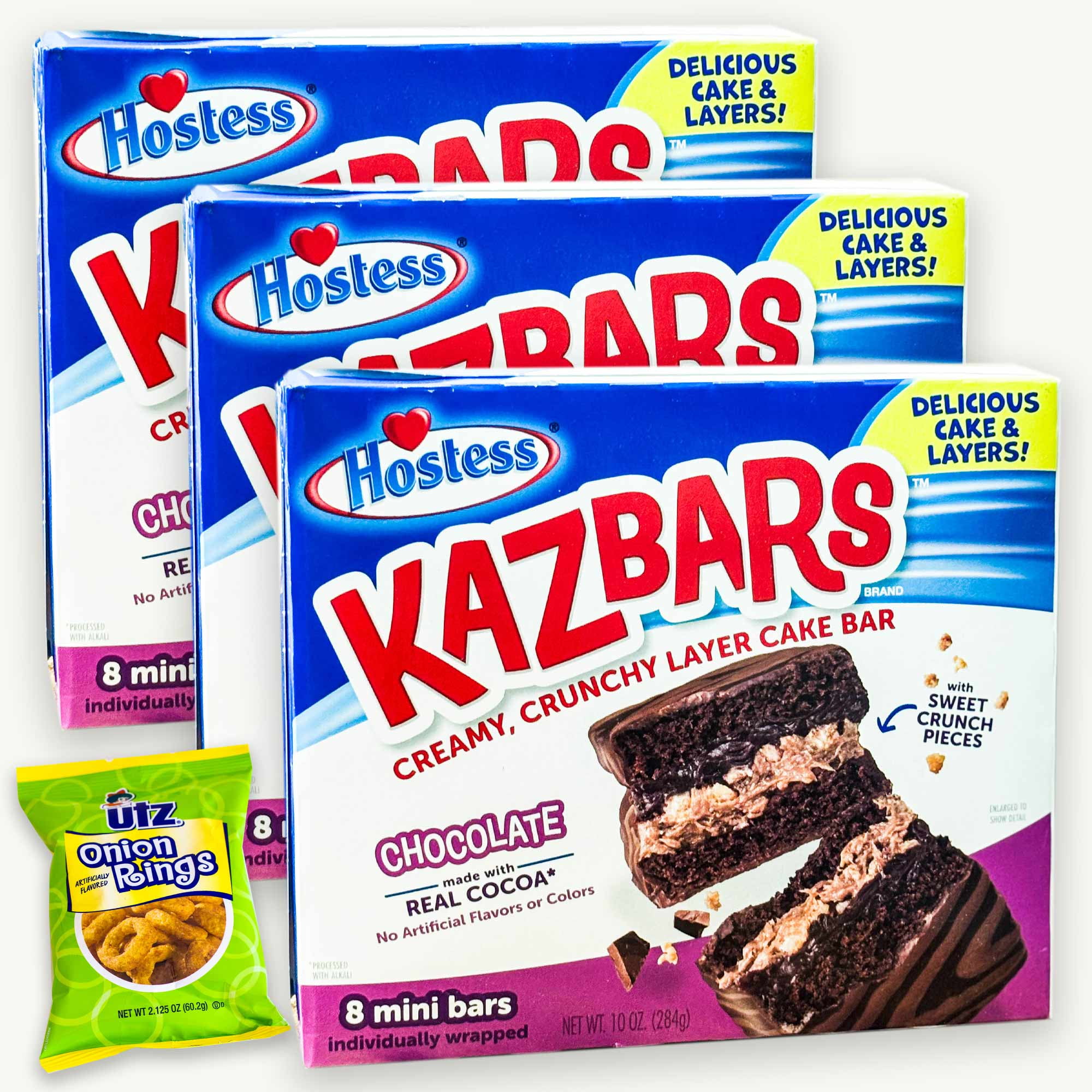 Hostess Kazbars Triple Chocolate 8ct (24 bars - 3pks) - Onion Rings 2 ...