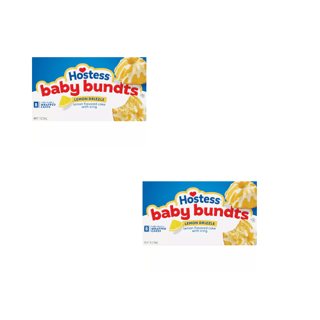 Hostess Lemon Drizzle Baby Bundts Mini Cakes, 8 ct pack of 2 - Walmart.com