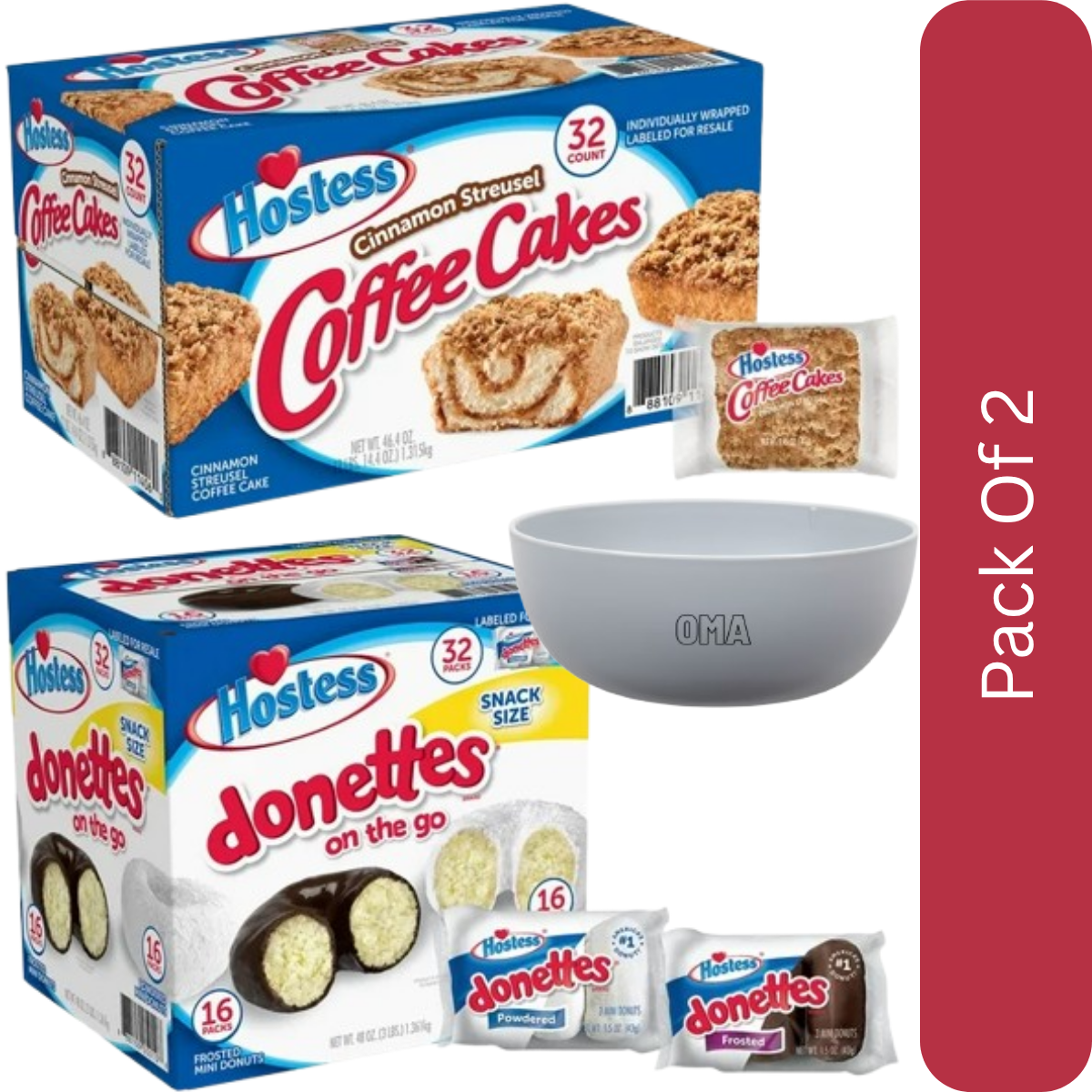 Hostess Snack Variety Pack – Donettes & Cinnamon Streusel Coffee Cake ...