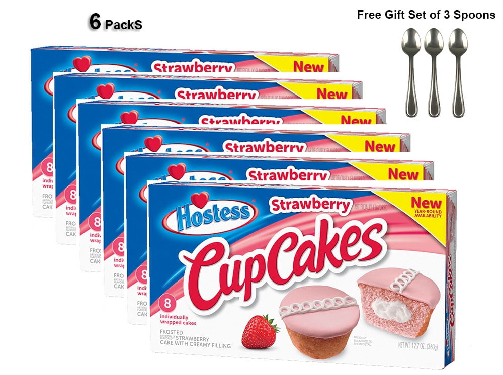 Hostess Strawberry Cupcakes 8 count 12.7 ounces (2 Packs) - Walmart.com