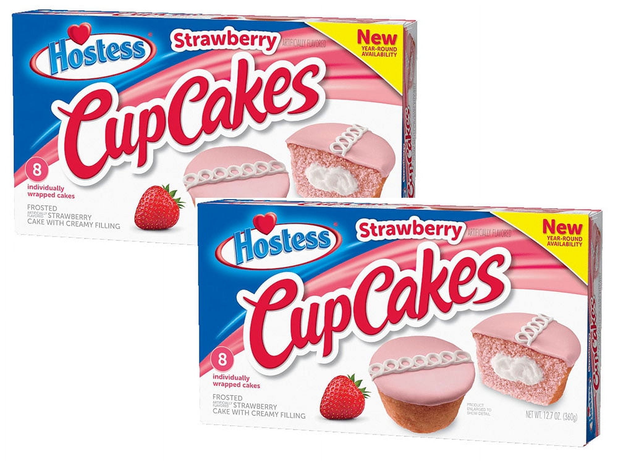 Hostess Strawberry Cupcakes 8 count 12.7 ounces (2 Packs) - Walmart.com