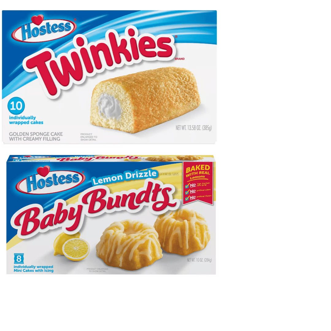 Hostess Twinkies Golden Sponge Cake, 10 ct&Hostess Lemon Drizzle Baby ...