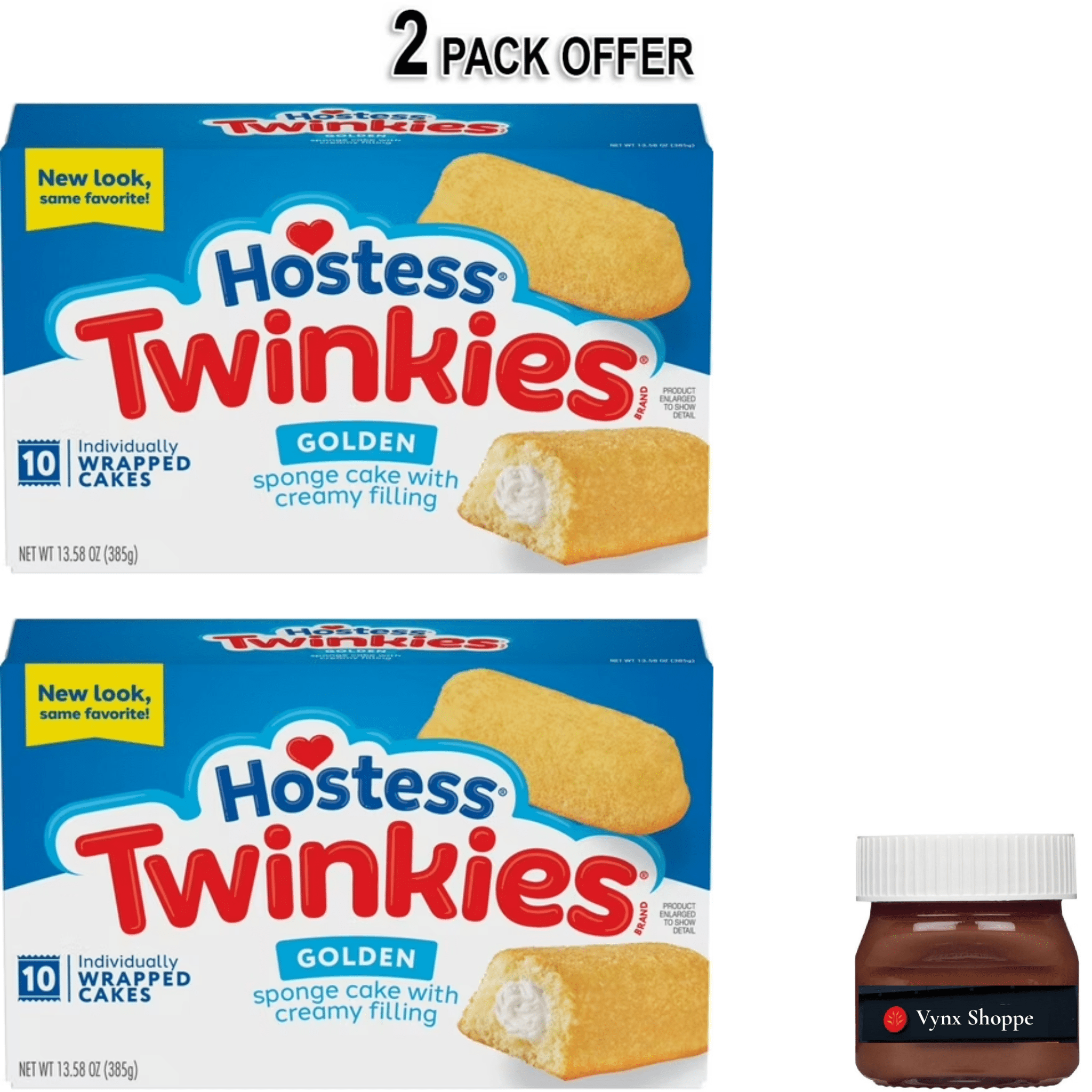 Hostess Twinkies Snack Cakes, Golden Sponge Cake with Crème Filling, 13 ...