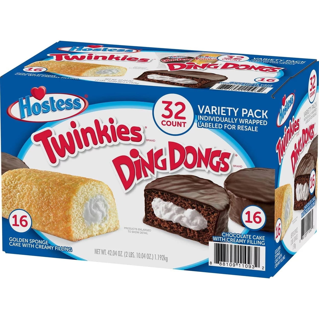 Hostess Twinkies and Ding Dongs Variety Pack, 1.3 Ounce, Pack of 32 ...
