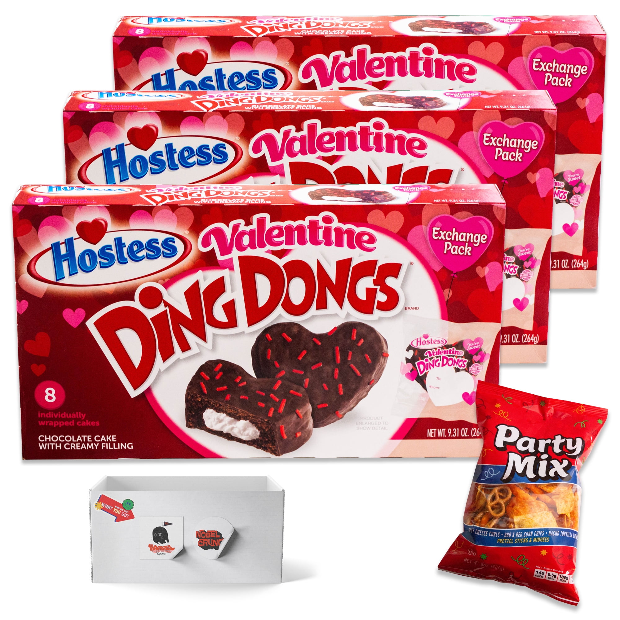 Hostess Valentine Ding Dongs (3, 8ct packs) - Valentine Treat Bundle ...