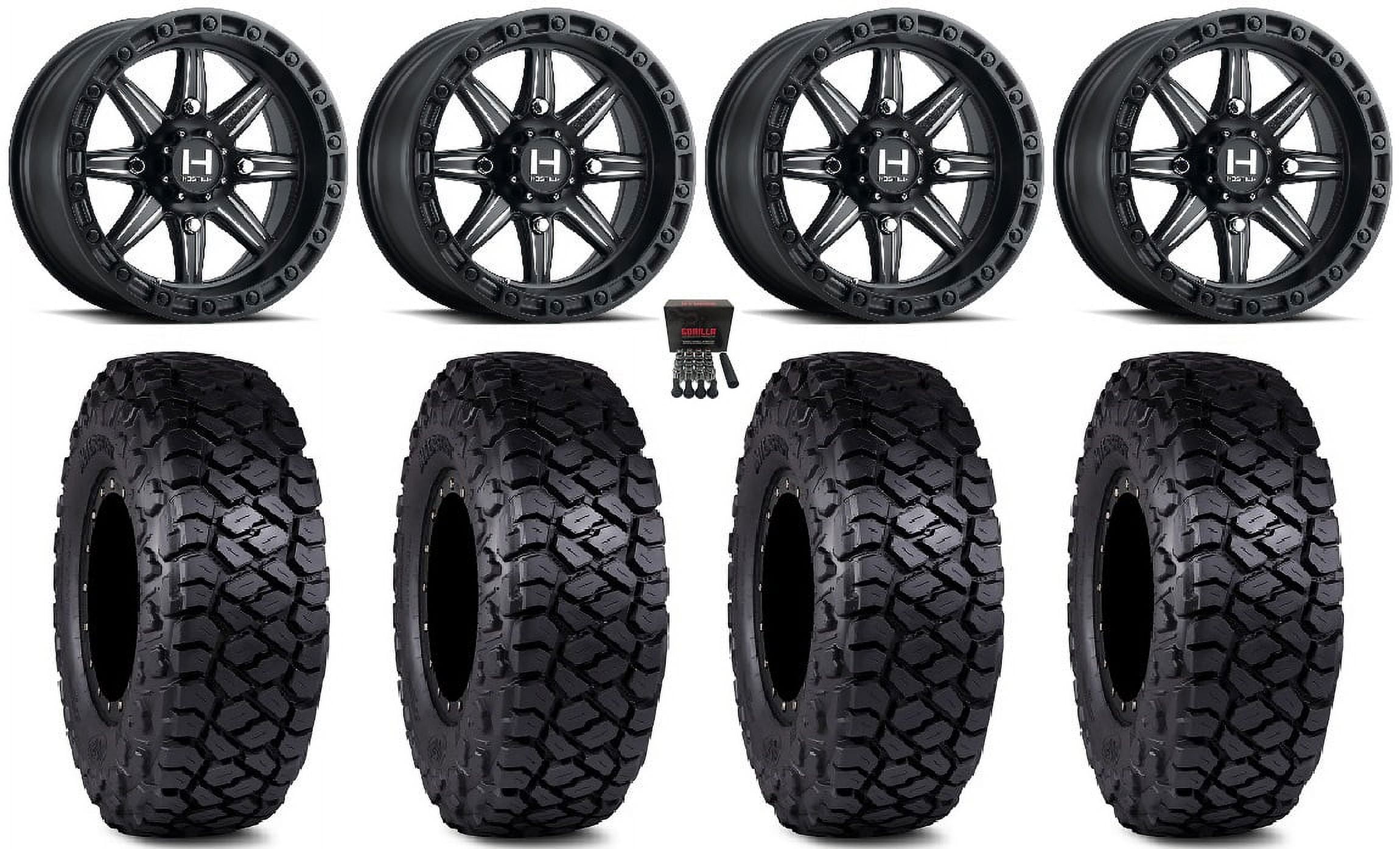 Hostile Alpha 15" Wheels Black 35" Intersect Tires Sportsman RZR Ranger ...