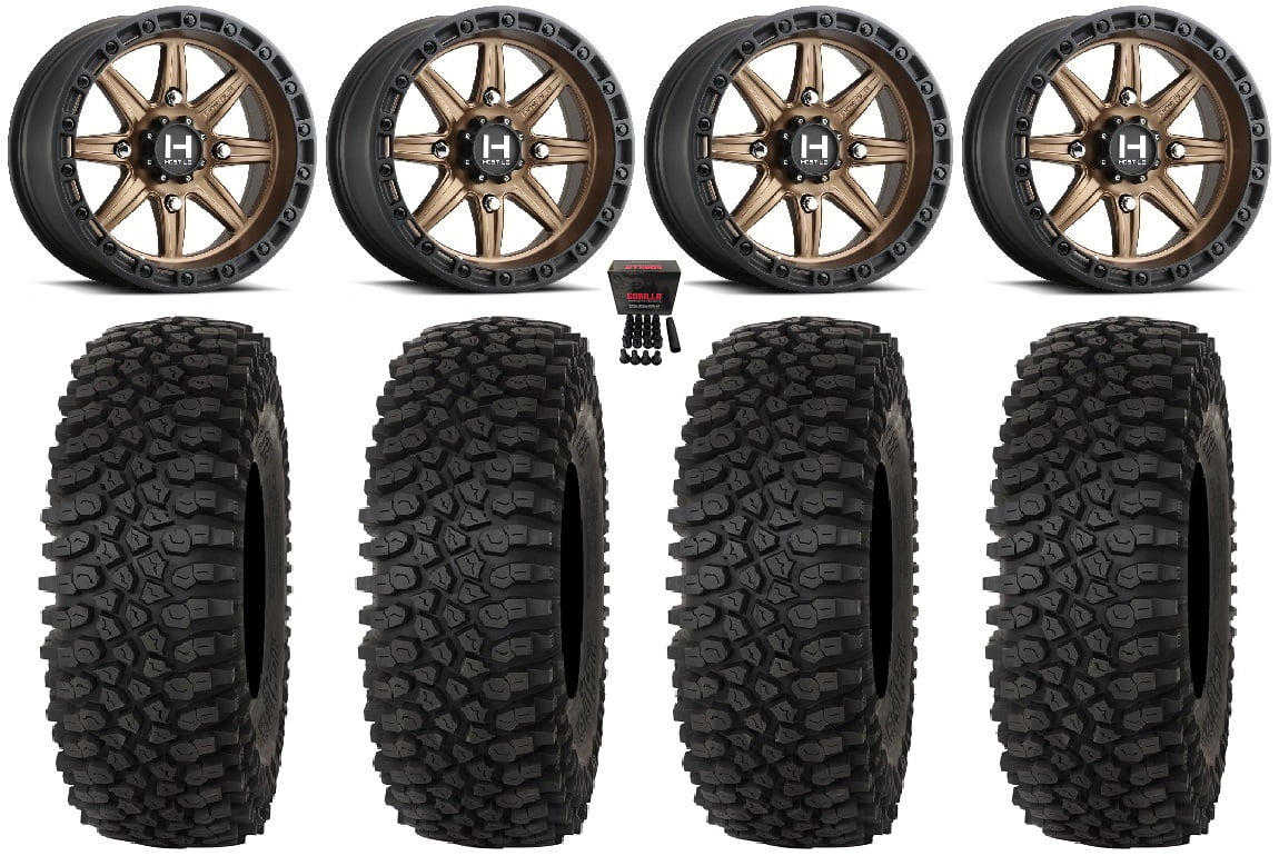 Hostile Alpha 15" Wheels Bronze 32" Roctane STX Tires Sportsman RZR ...