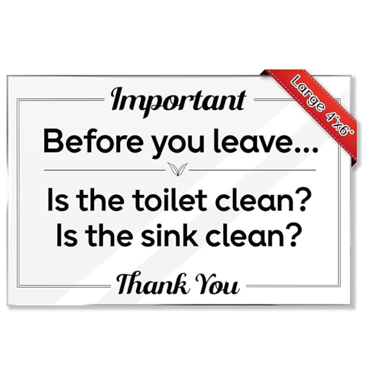 for Hosts Bathroom Signs - Before You Leave Are The Toilet and Sink ...