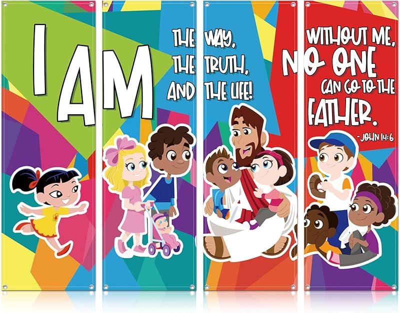 Hosuly 4 Pcs Easter Church Banners with Scripture Purple Easter ...