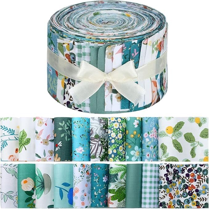 Hosuly 40 Pcs Floral Cotton Fabric Patchwork Roll Cotton Quilting ...