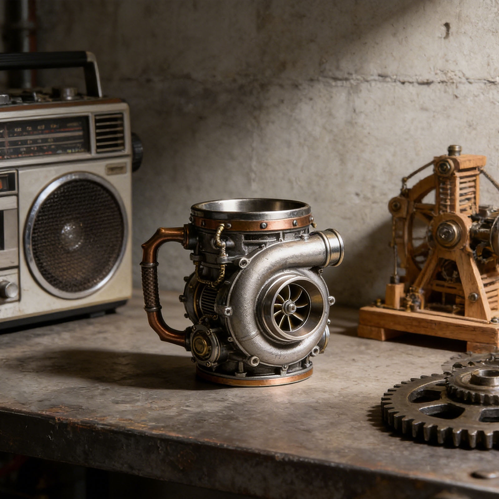 Hot!10.14oz Retro Engine Coffee Mug | V8 Turbo Design 3D Mechanical Cup ...