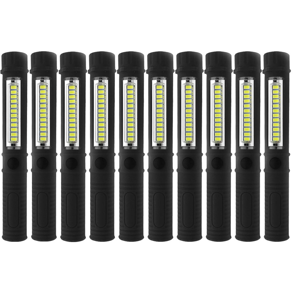 Hot 10Pc Super Bright Cob Led Pocket Pen Light Inspection Work Light ...