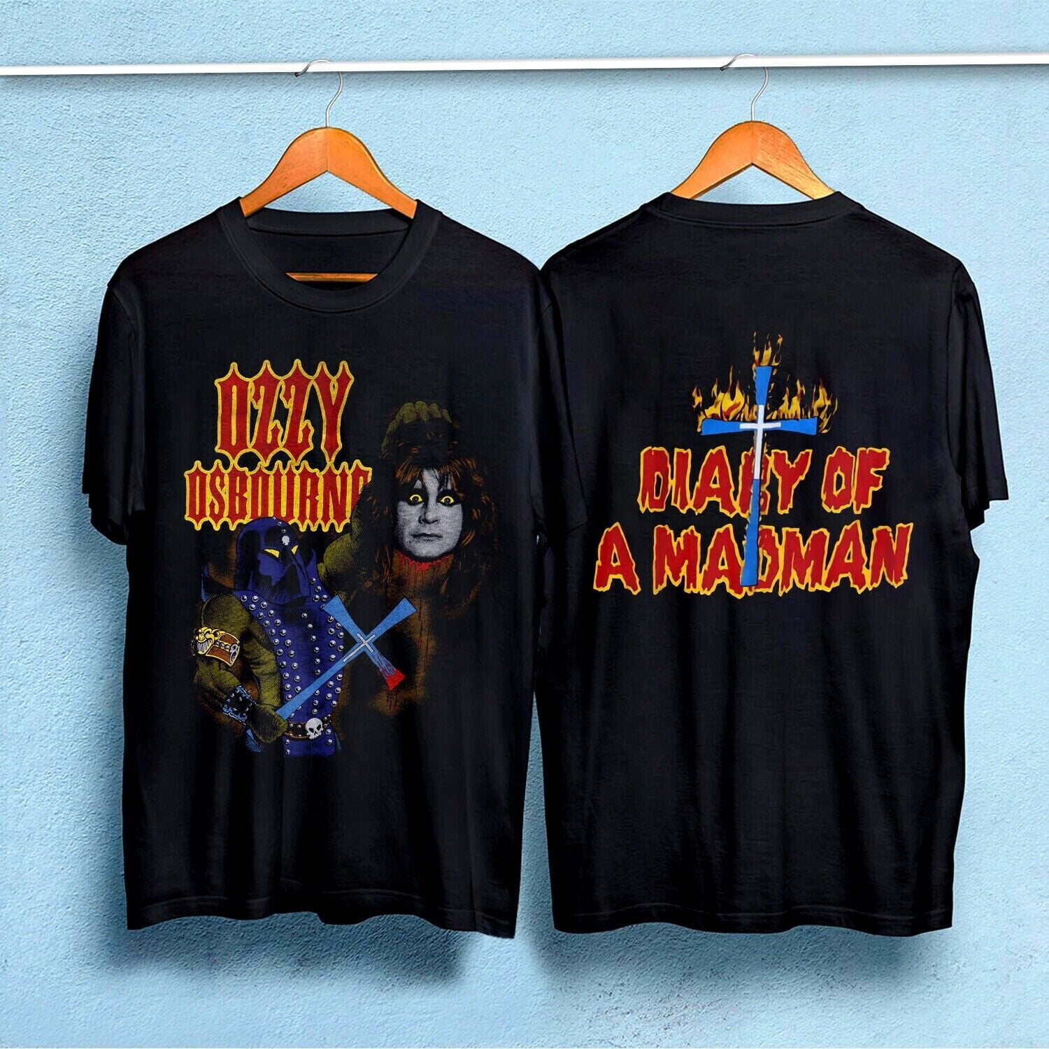 Hot 1982 Ozzy Osbourne Diary Of A Madman Two Side Black Unisex S-234XL ...