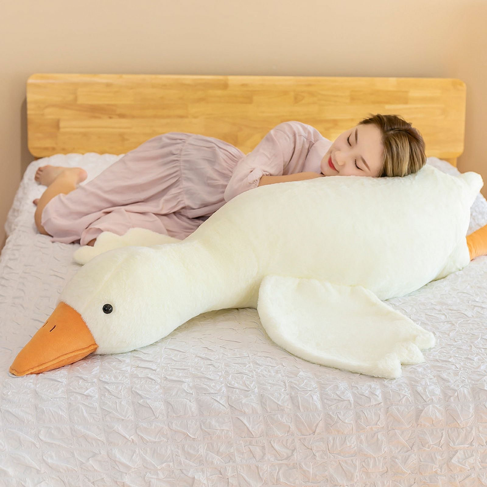 Hot 37/50/55/90/130CM Funny Goose Stuffed Soft Duck Plush Toy Sleeping ...
