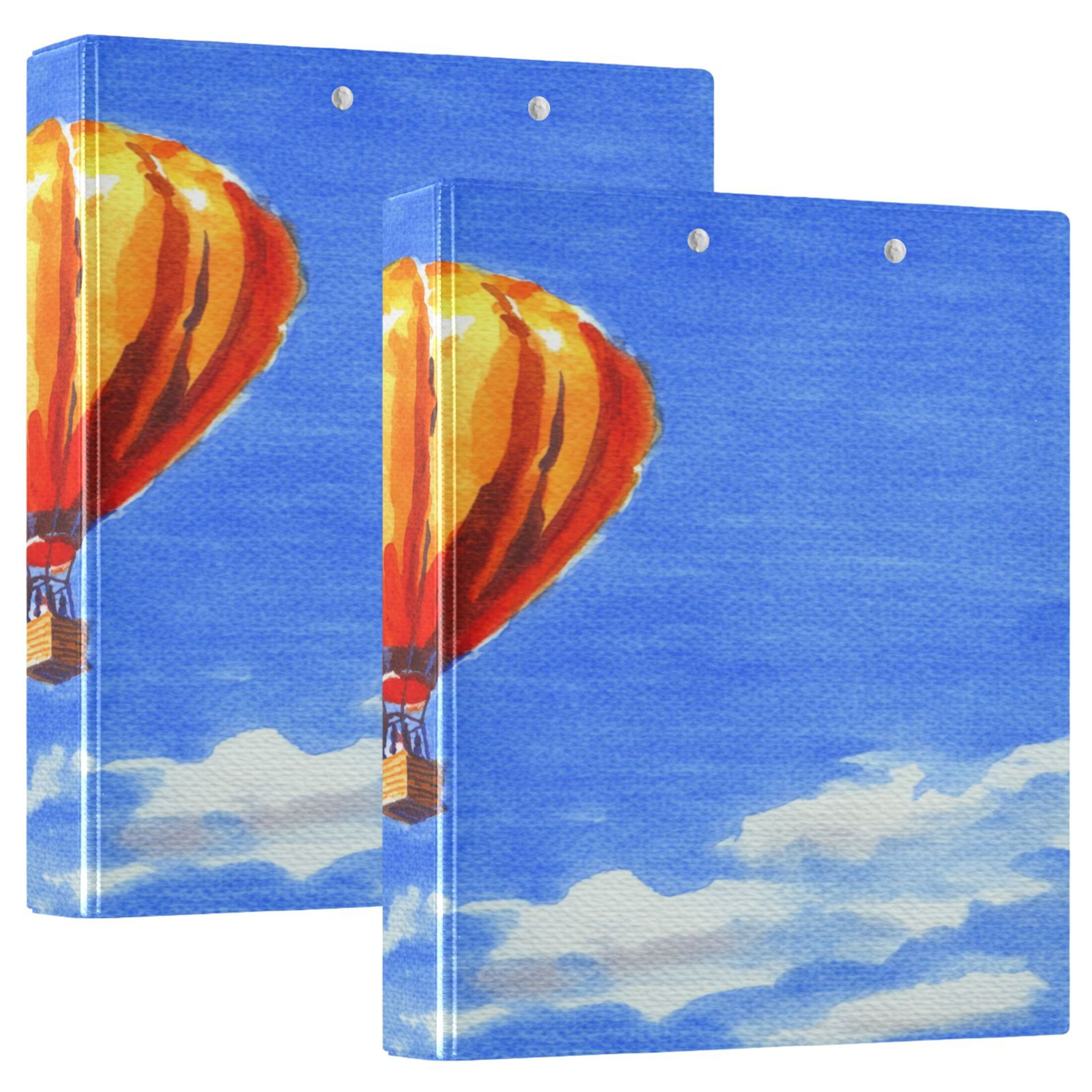 Hot Air Balloon 12.4x10.6in PVC Round Ring Binder, D-Ring 3-Hole, Metal ...