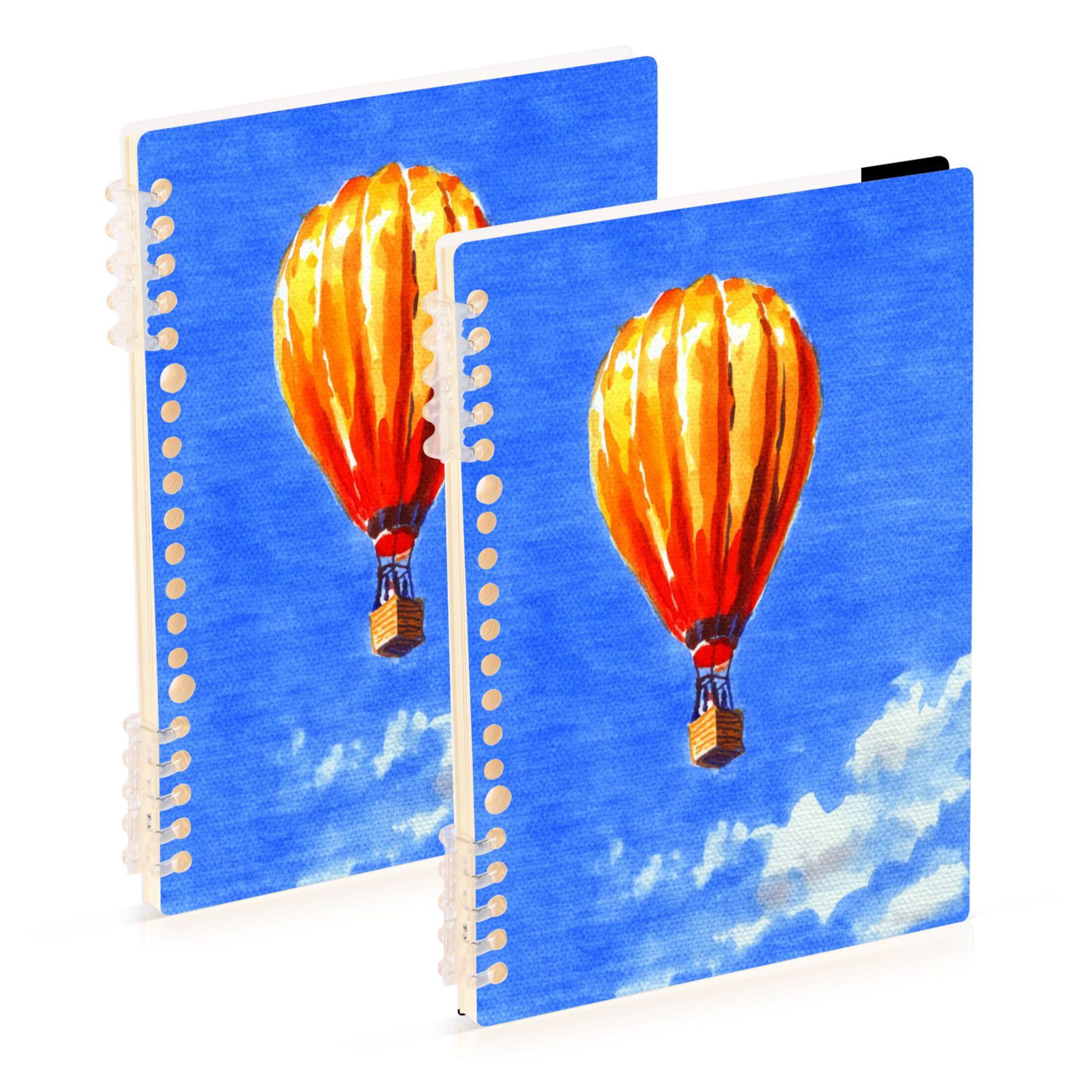 Hot Air Balloon 2-Piece A5 PP Notebooks, Adjustable Rings, 80g Paper ...