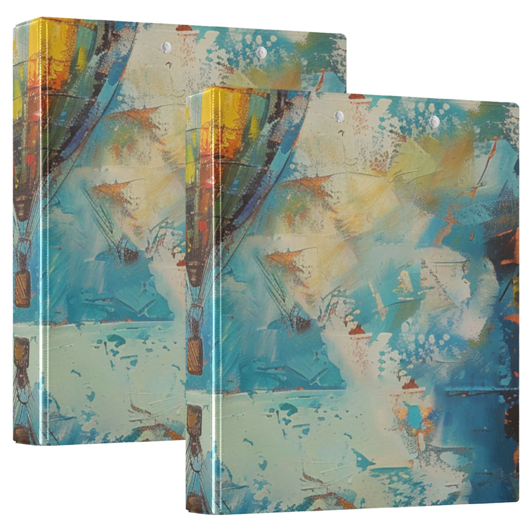 Hot Air Balloon 3 Ring Binders 1.5 inch Hardcover File Folders with ...