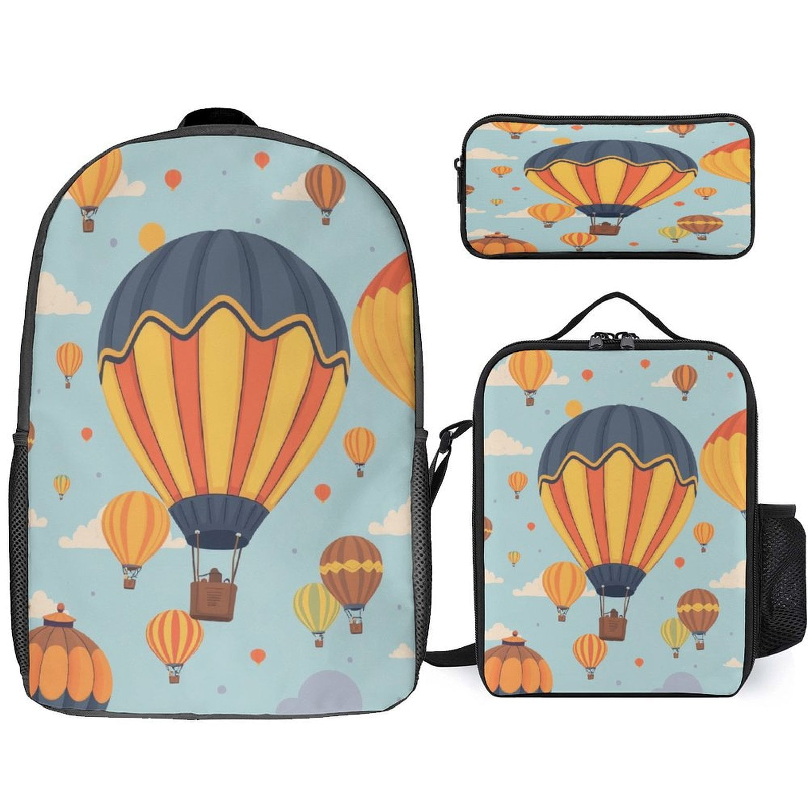 Hot Air Balloon 3pcs/Set Bags Laptop Daypack Backpack Lunch Bag Pencil ...