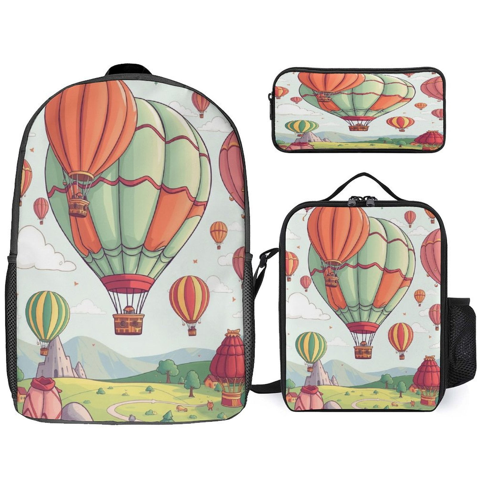 Hot Air Balloon 3pcs/Set Bags Laptop Daypack Backpack Lunch Bag Pencil ...