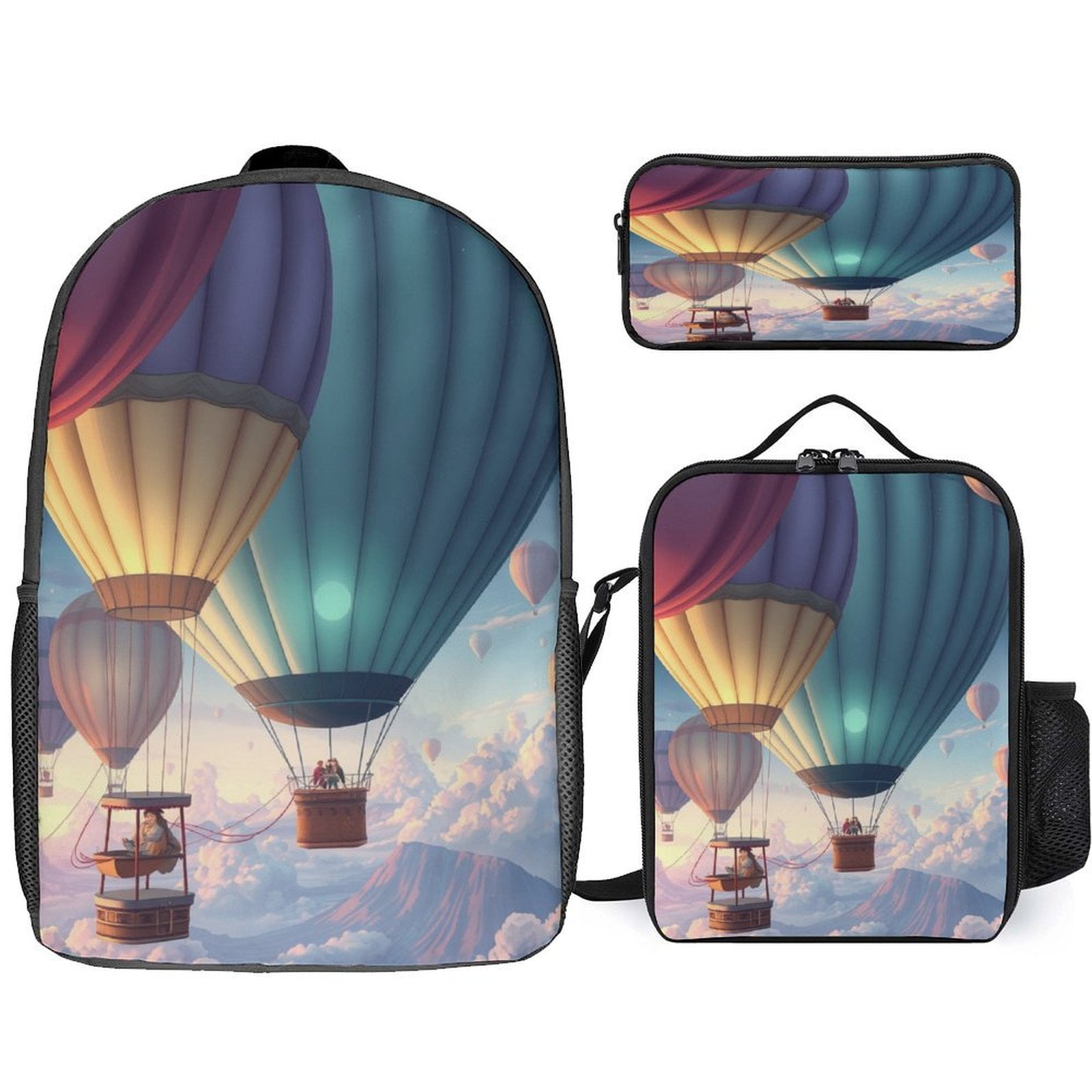 Hot Air Balloon 3pcs/Set Student Travel Bags Laptop Daypack Backpack ...