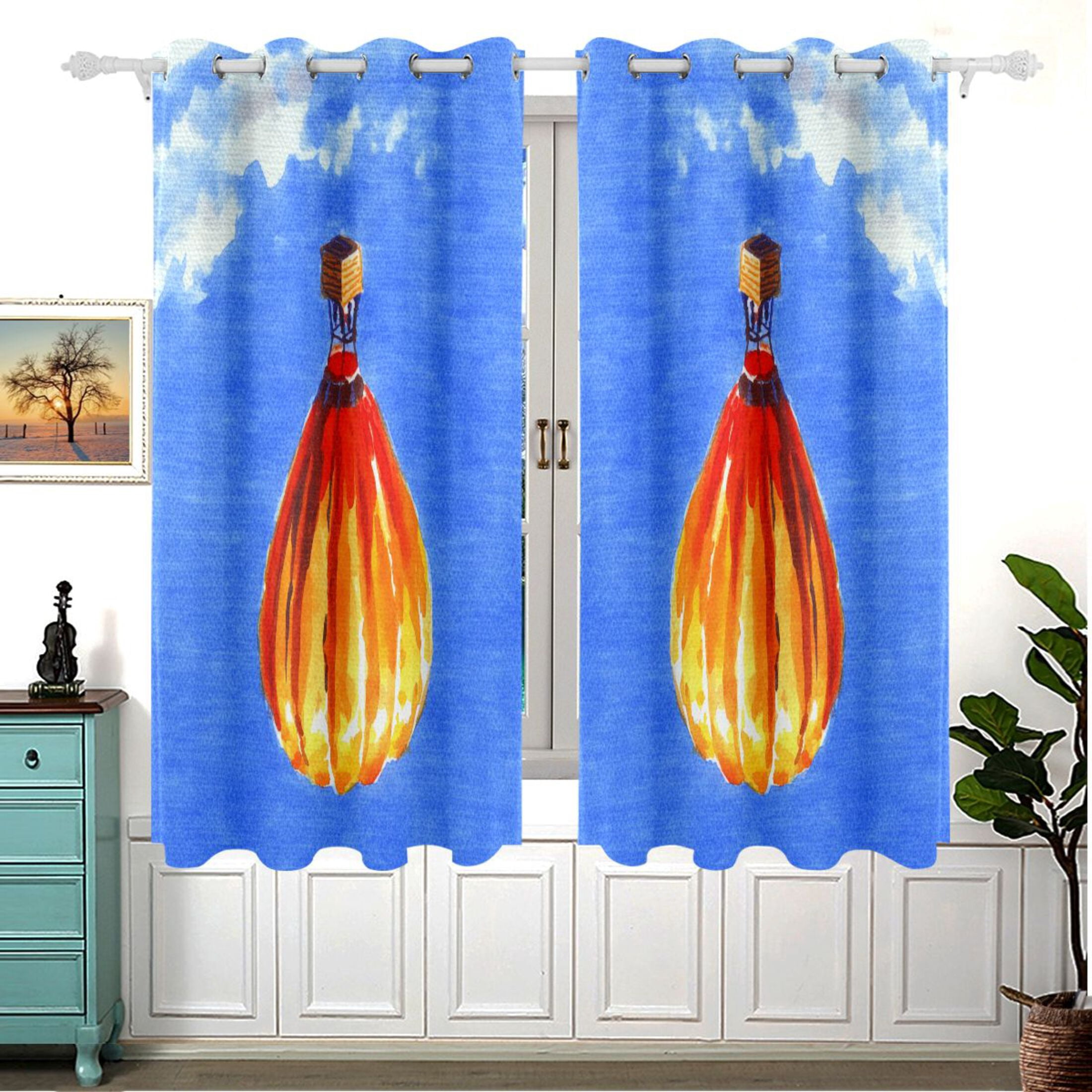 Hot Air Balloon 63x55in Window Curtain Panels 63x55in 2-Piece Heavy ...