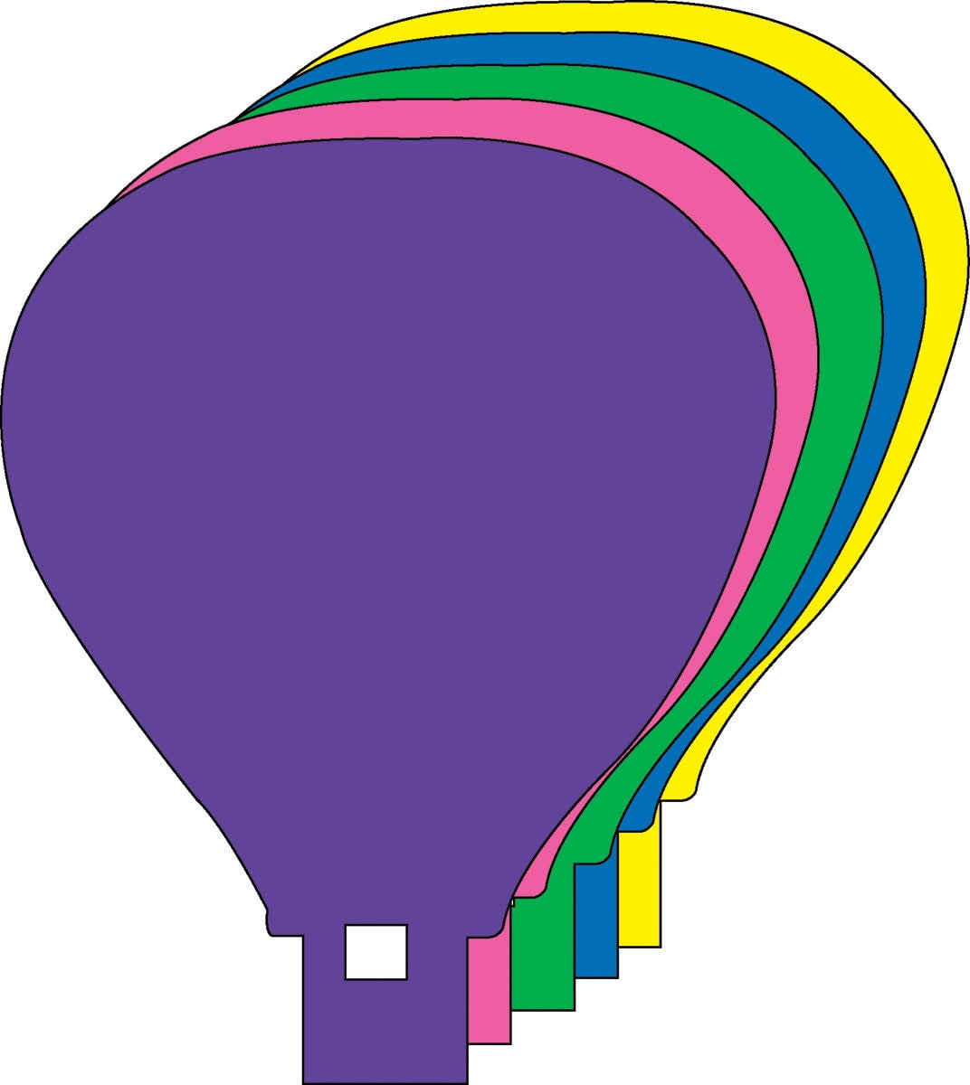 Hot Air Balloon Assorted Color Creative Cut-Outs, 5.5in, 31 pcs ...