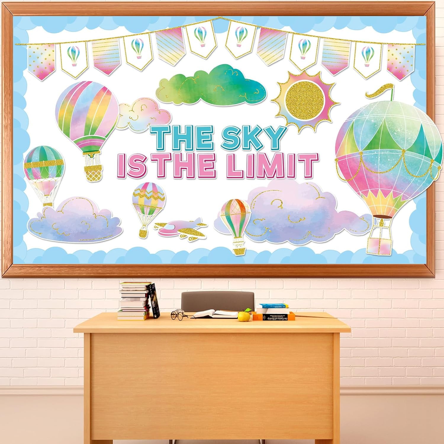 Hot Air Balloon Bulletin Board The Sky is The Limit Classroom Bulletin ...